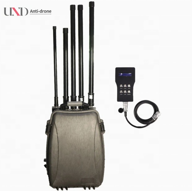 เครื่องรบกวนโดรนกำลังไฟสูง 200W พร้อมแบตเตอรี่ 20AH